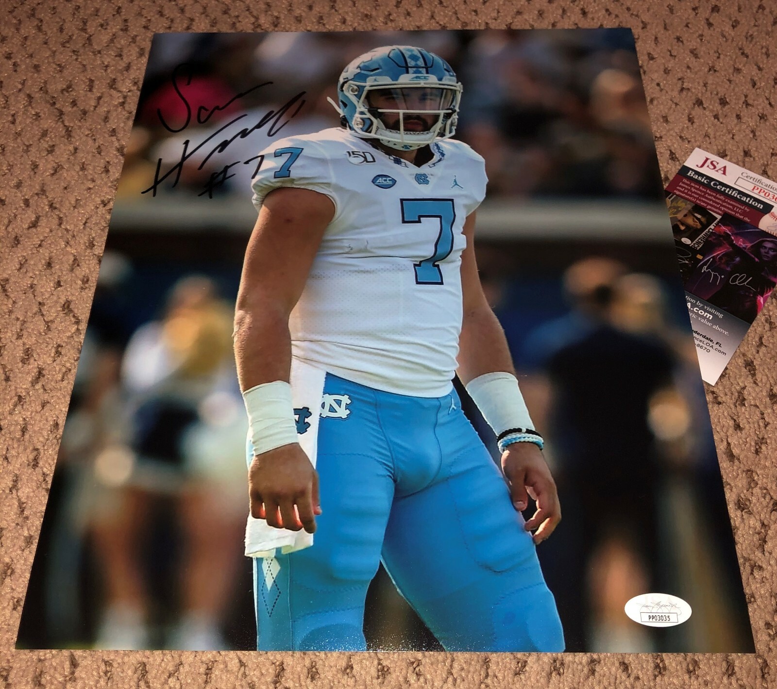 SAM HOWELL SIGNED 11X14 PHOTO JSA UNC FOOTBALL AUTOGRAPH NORTH CAROLINA ...