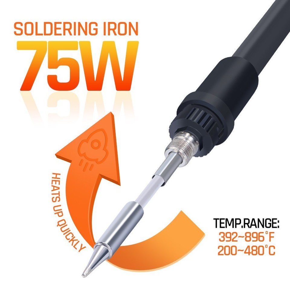 750W 2in1 Soldering Station Hot Air Gun Desoldering Rework Station Tool ...
