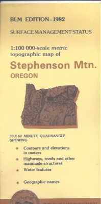 BLM 1:100,000 edition topographic map Stephenson Mountain Oregon | eBay