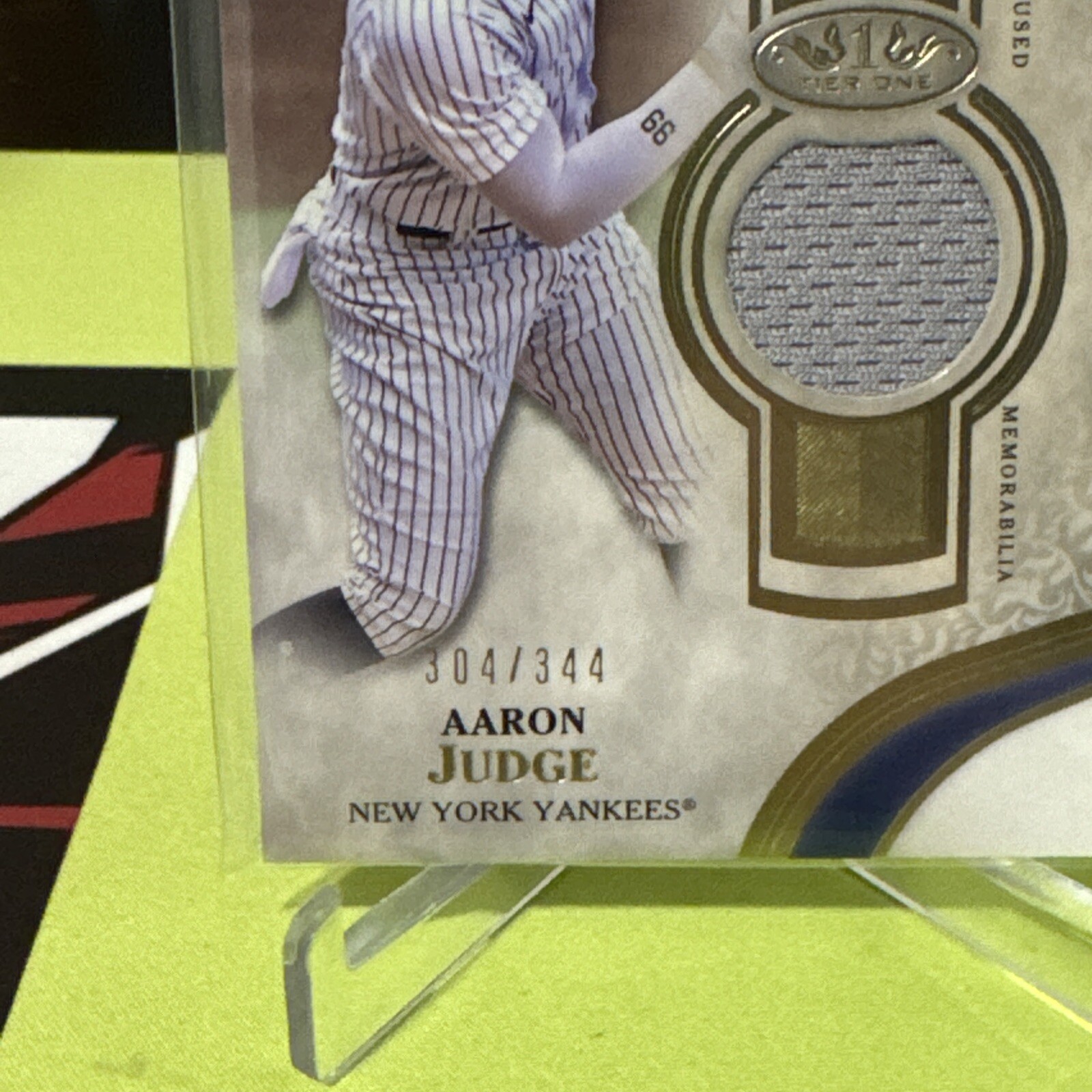 AARON JUDGE Game Used Jersey Relic Card 2021 Topps Tier One T1R-AJ /344 ...