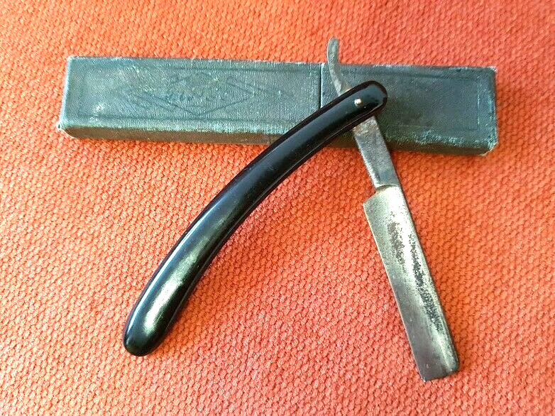 Vintage SOVIET RUSSIA Straight Razor USSR OKA FACTORY OF LABOR OF VACHA ...
