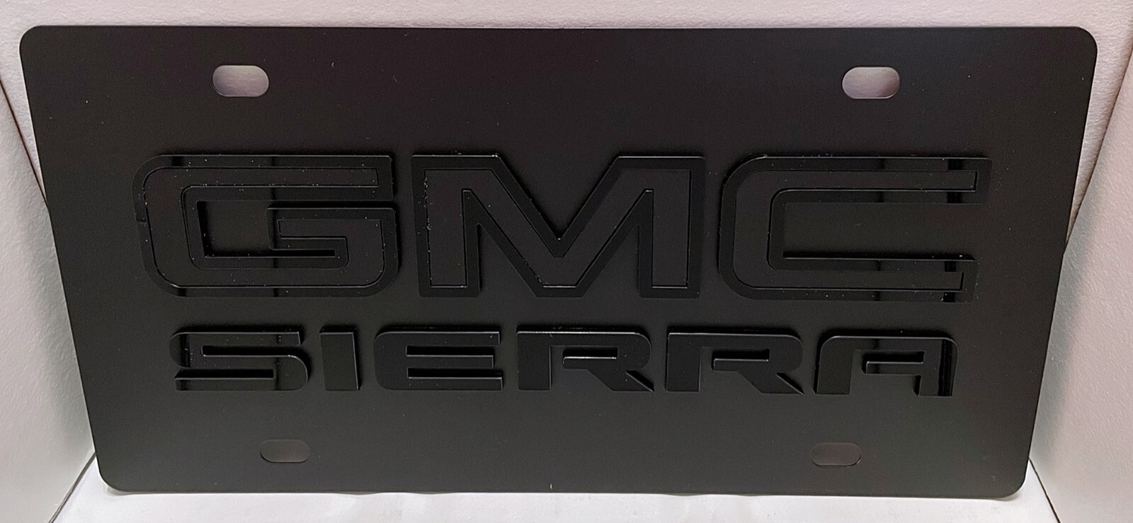 GMC Sierra logo carbon black stainless steel vanity license plate tag ...