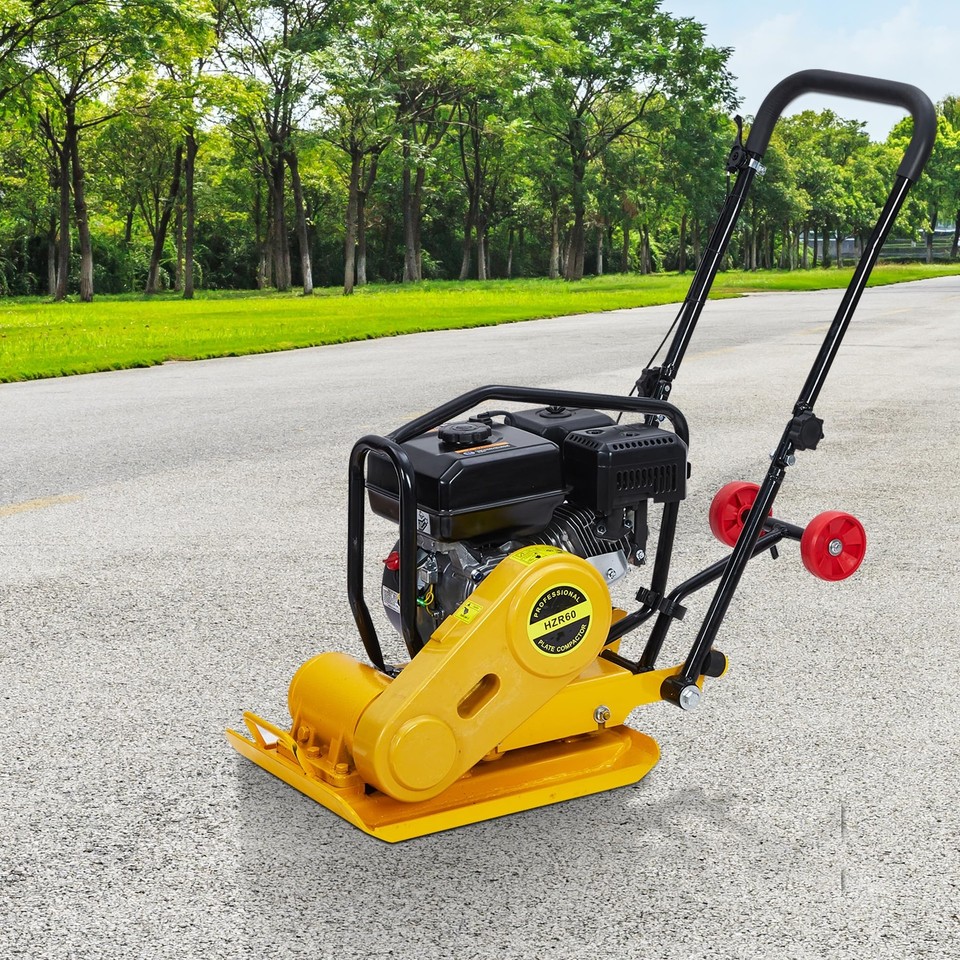 7HP Plate Compactor Rammer 212CC Gas Engine 4200lbs Compaction Force ...