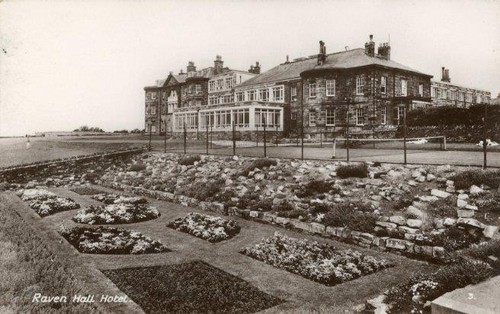 REAL PHOTOGRAPHIC POSTCARD OF THE RAVEN HALL HOTEL, RAVENSCAR, NORTH ...