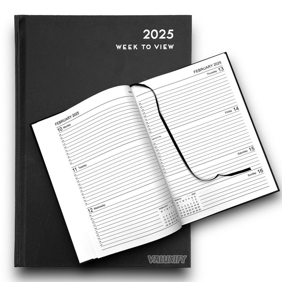 2025 Diary A4 A5 A6 Week to View Day A Page Desk Diary Hard Backed ...