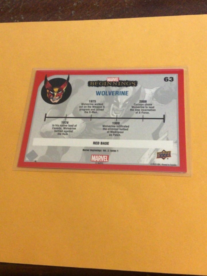 2022 UD Marvel Beginnings Base Red Border #63 Wolverine Nice | eBay