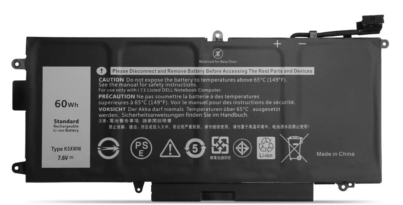 REPLACEMENT K5XWW BATTERY FOR DELL LATITUDE 5289 7389 7390 2-IN-1 60WH ...