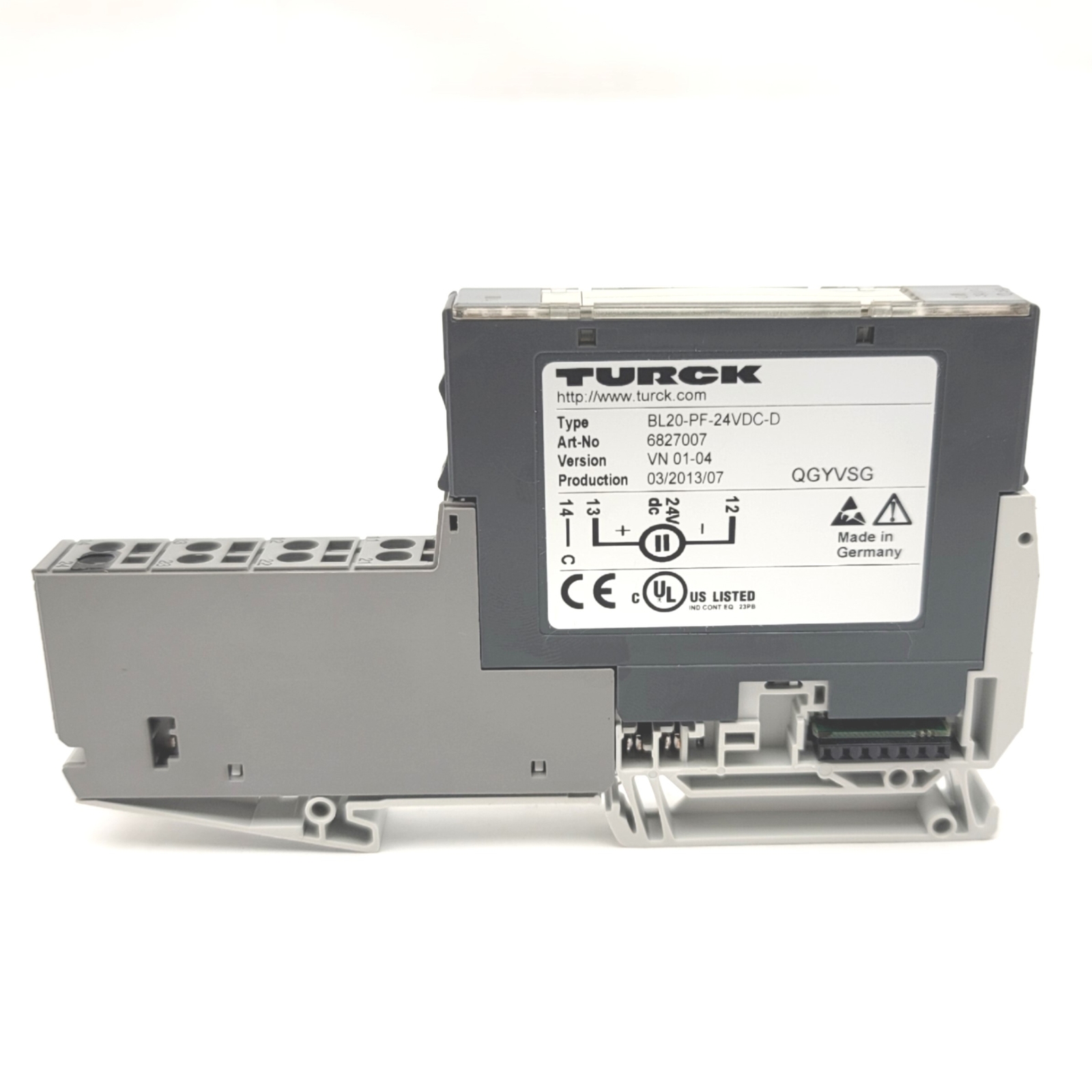 Turck BL20-PF-24VDC-D 6827007 Power Feeding Module With Diagnostic ...
