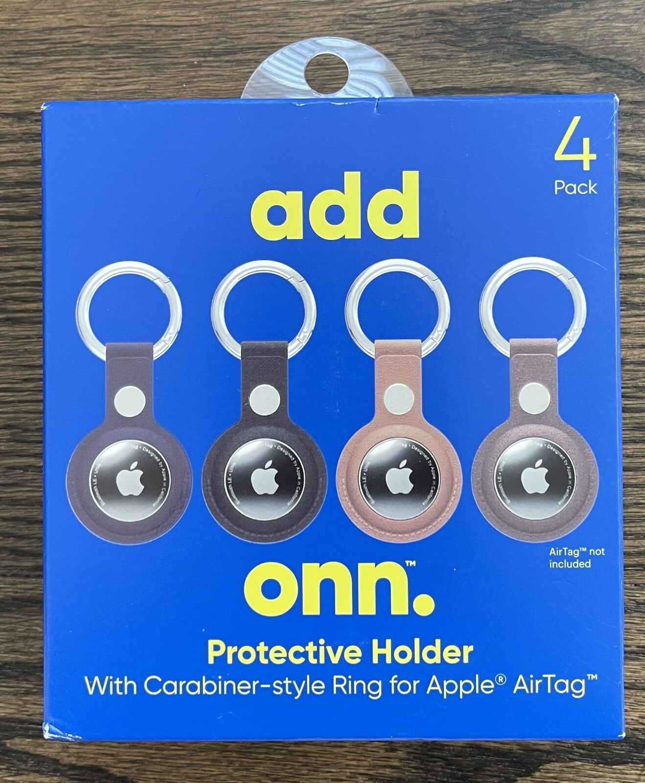 NEW ONN AirTag Holder w/Carabiner-Style Ring, 4-Pk - AirTag NOT ...