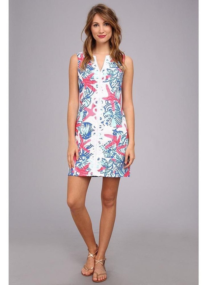 New Lilly Pulitzer Resort White She She Shells JANICE Shift Dress ...