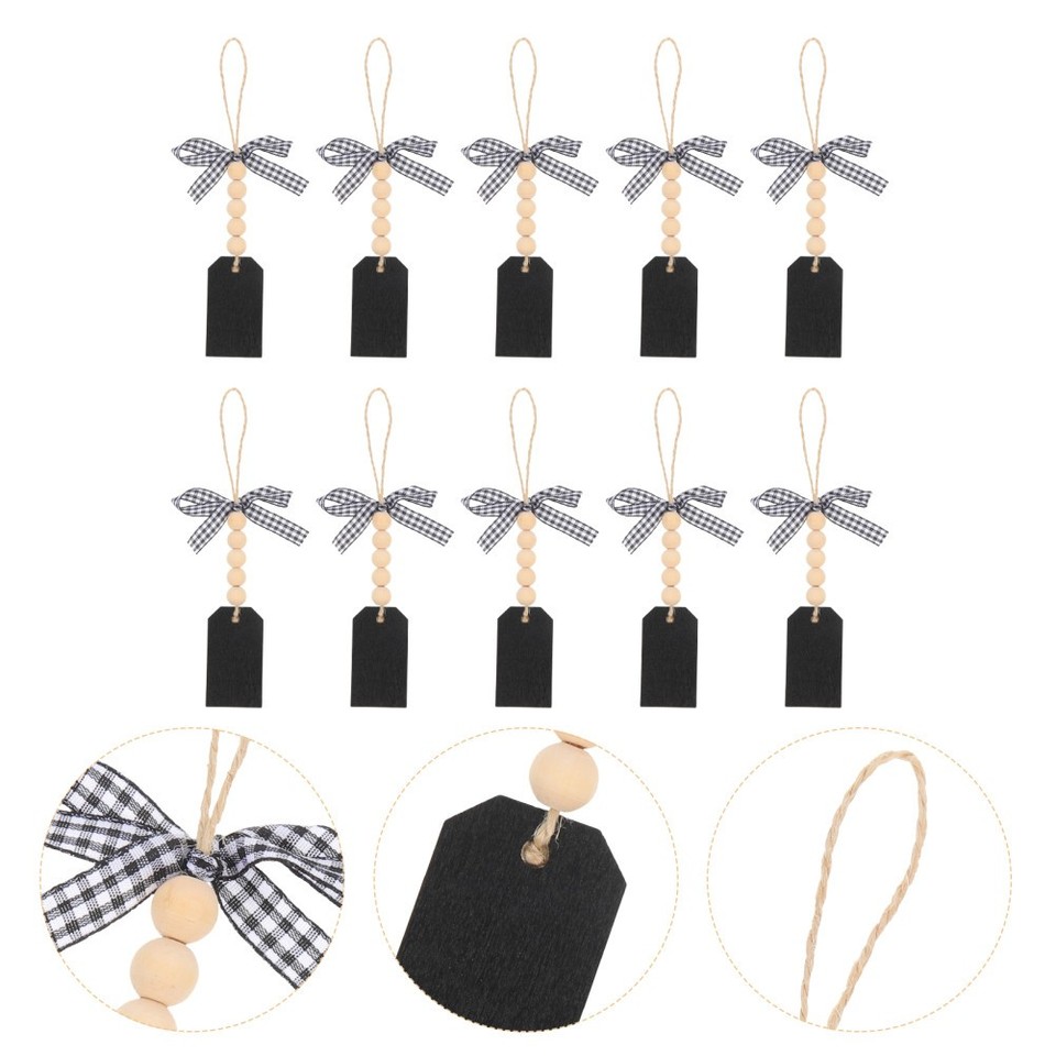 10 Pcs Black Chalkboard Labels with String Wood Decor Blackboard ...