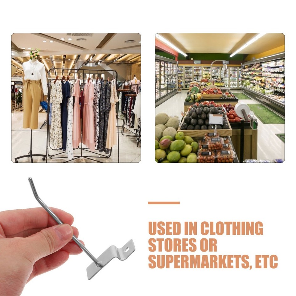 Set of 2 Slot Hook Stand Panel Hooks for Grid Wall Display Retail Store ...