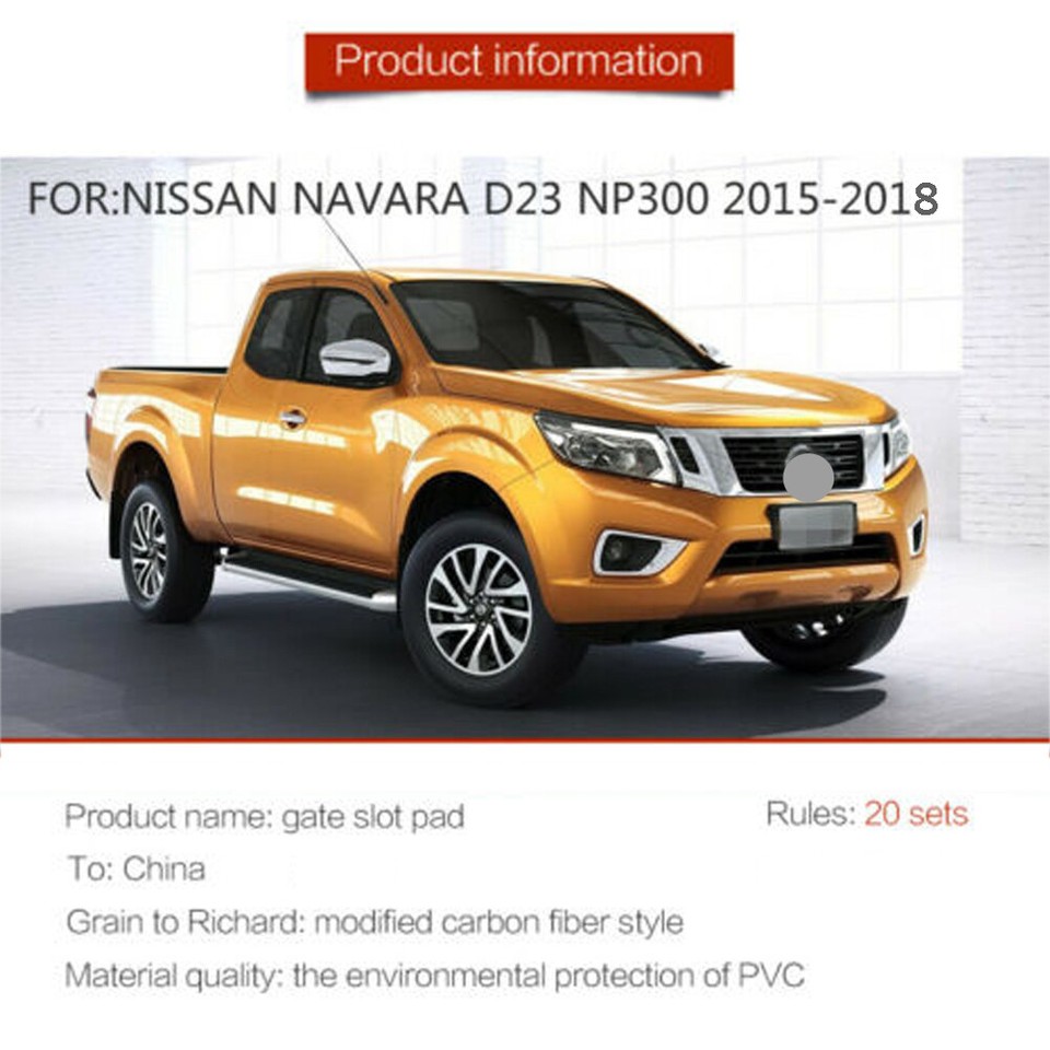 Fit for Nissan Navara NP300 D23 Rubber Non-slip Gate Slot Mats Cup ...
