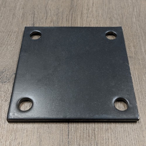 4" x 4" SQUARE FLAT STEEL METAL BASE PLATE 6GA THICKNESS 3/8" HOLE ...