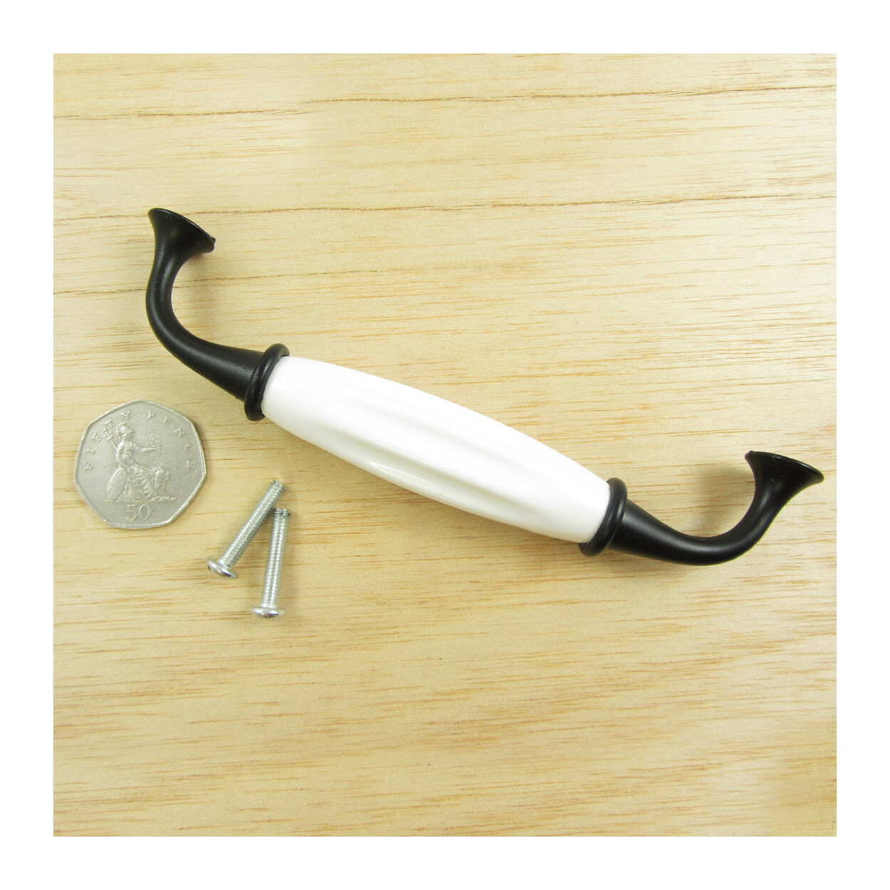 WHITE CERAMIC HANDLE *2 SIZES TO CHOOSE FROM*BATHROOM KITCHEN HANDLE ...