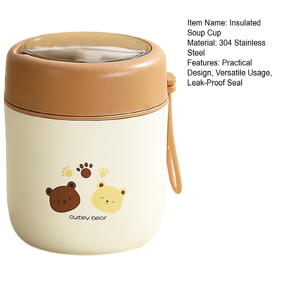 Thermal Food Container Insulated Soup Cup Stainless Steel Jar with ...