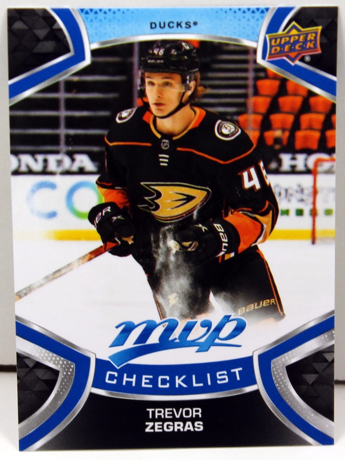 2021-22 Upper Deck MVP Blue Parallel Card #250 Trevor Zegras Rookie ...