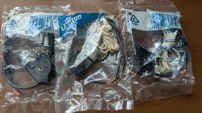 (3) Leviton 10097 Black 3A 125V Nickel Pull Chain Switch | eBay