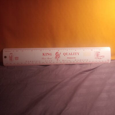 Advertising, Dairy, King Quality, Butter, Ruler, Metal, Cottage Cheese ...