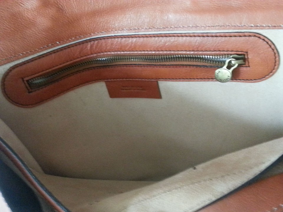 Persaman New York Saddle Brown Messenger Bag Genuine Leather Made in ...