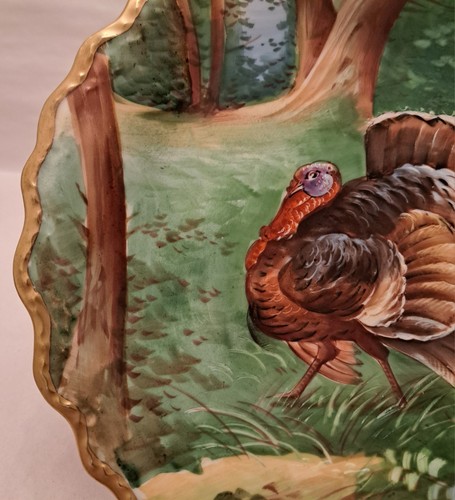 Vtg Hand Painted Blakeman & Henderson Wild Turkey Plate 9 1/4" Limoges ...