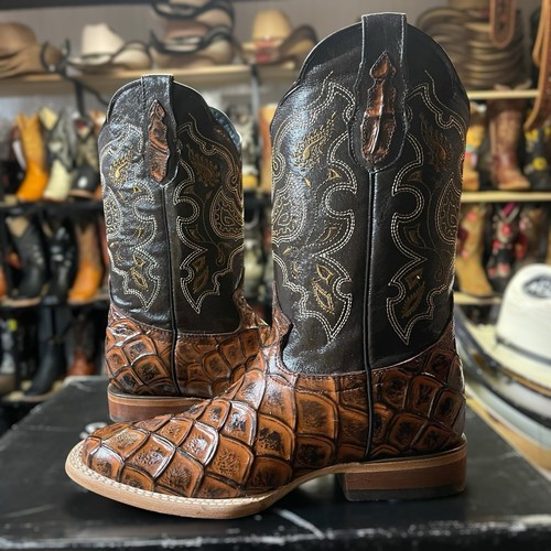 Men’s Fish Skin Leather Boots. Western Cowboy Boots For Men. Bota Piel ...