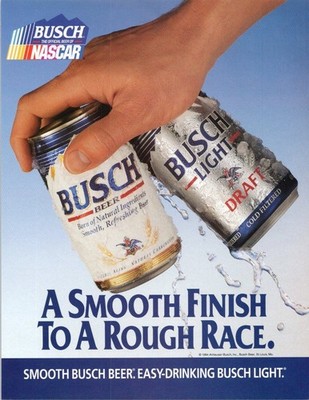 Busch NASCAR 1995 Print Ad Busch Beer & Busch Light Draft Cans | eBay