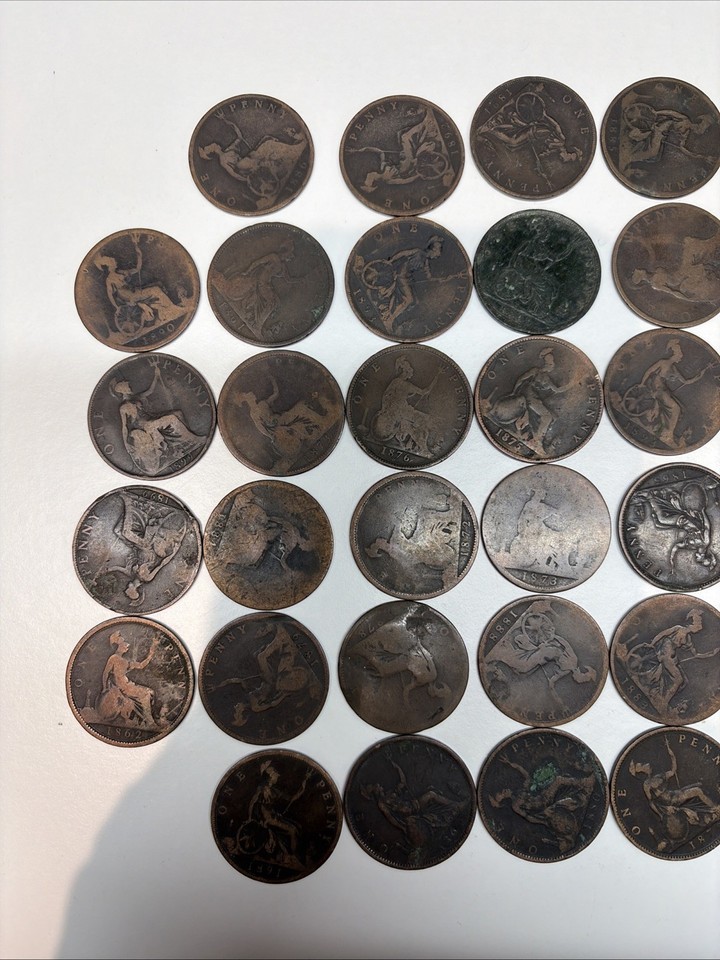 SELECTION OF ANTIQUE ONE PENNY COINS 1863-1899 (VICTORIA) | eBay UK