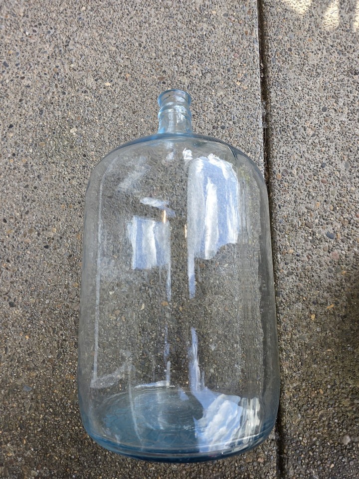 Vintage Blue Tinted Glass 5 Gallon Carboy Bottle Jug. Has An I on The ...