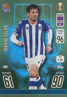 LE 28 REAL SOCIEDAD - DAVID SILVA - LIMITED FOIL CARD TOPPS EUROPA ...