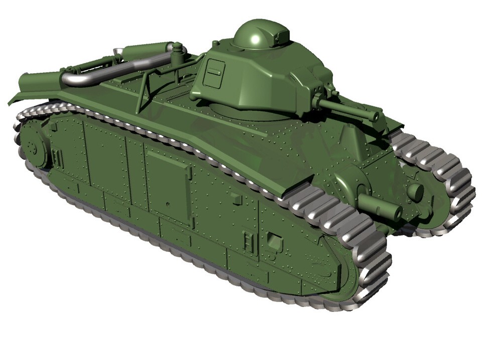 WW2 FRENCH HEAVY TANK CHAR B1 BIS, 3D PRINTED, MANY SCALES AVAILABLE | eBay