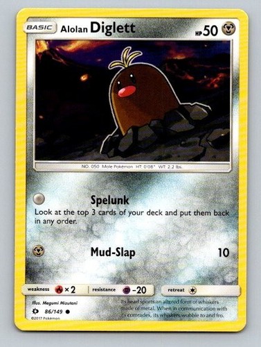 2017 Pokemon Card Sun & Moon Alolan Diglett 86/149 | eBay