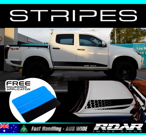 AM HEX Bonnet & Door Side stripes fit 2012-2020 Isuzu D-max stickers ...