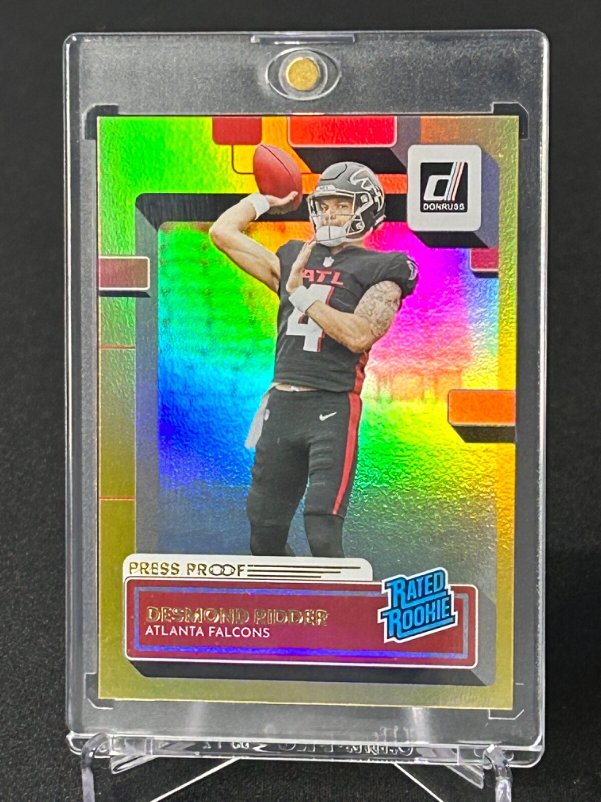 DESMOND RIDDER 2022 Donruss Press Proof Premium Gold Holo RATED ROOKIE ...