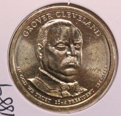 1$ GROVER CLEVELAND 22ND President (1885-1889) 2012 (D) US One Dollar ...