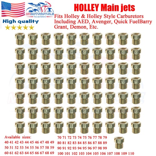 71 PACK each Holley Carburetor MAIN JETS KIT Holly size 40-110 | eBay