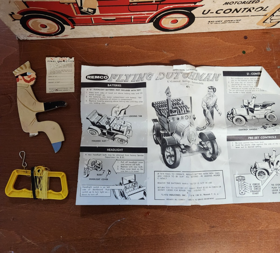 Remco Flying Dutchman Antique Car W/Driver Motorized U-Control In Box ...