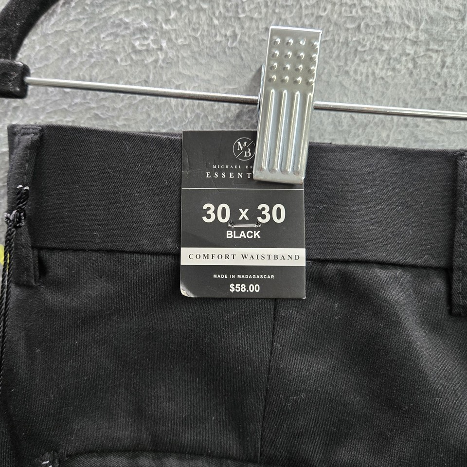 Michael Brandon Men Pants 30X30 Black Dress Pants Button Slim 29 ...