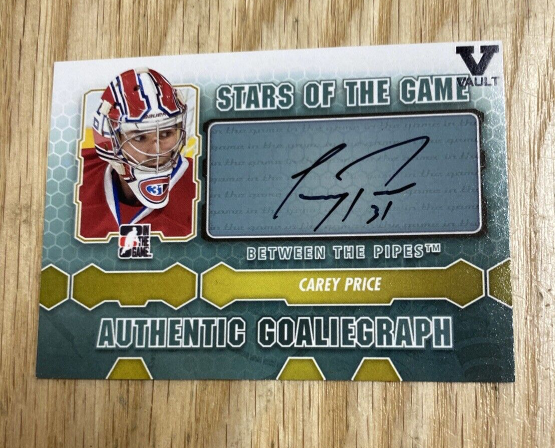 2012-13 In The Game Stars Of The Game Carey Price Autographed Card | eBay