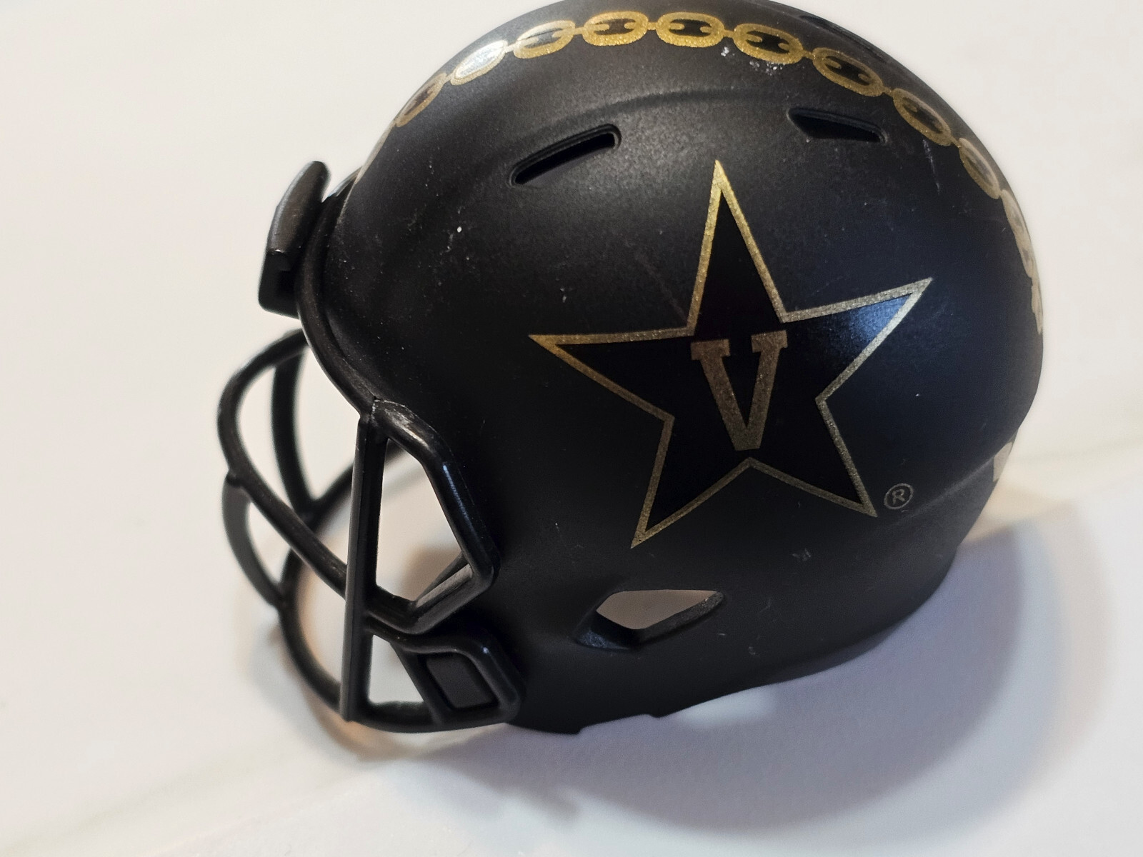 VANDERBILT COMMODORES BLACK SEC SPEED FOOTBALL #1202 POCKET PRO HELMET ...