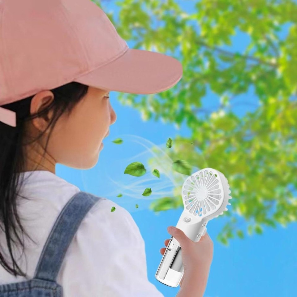 Portable Handheld Misting Fan Rechargeable Personal Spray Water Mist ...