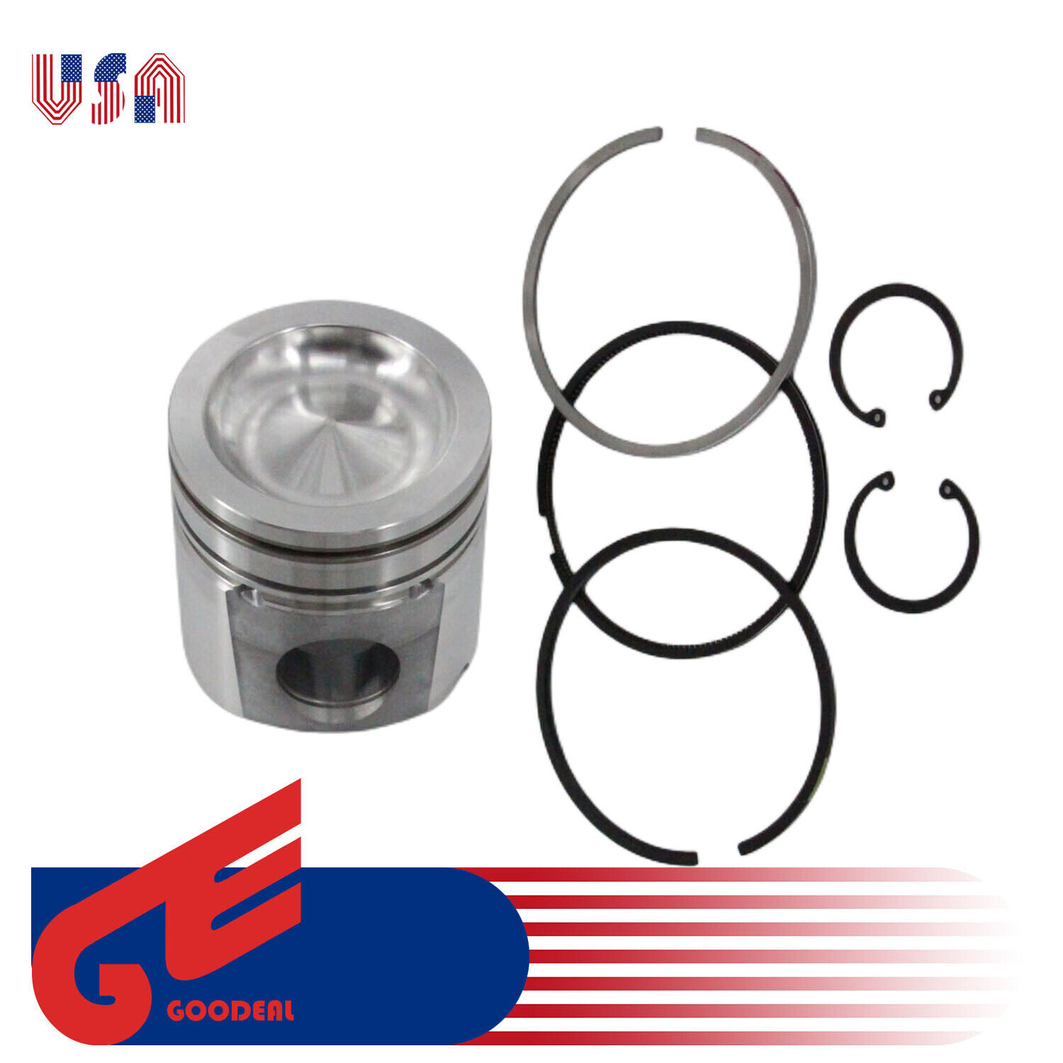 Rail Piston Kit Set with Rings Pins Clips for 2004- 2007 Cummins 5.9L ...