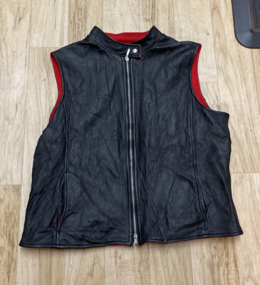 Pendleton Leather Vest Women's Black w/ Red Interior Inv#S8726 Sz XL | eBay