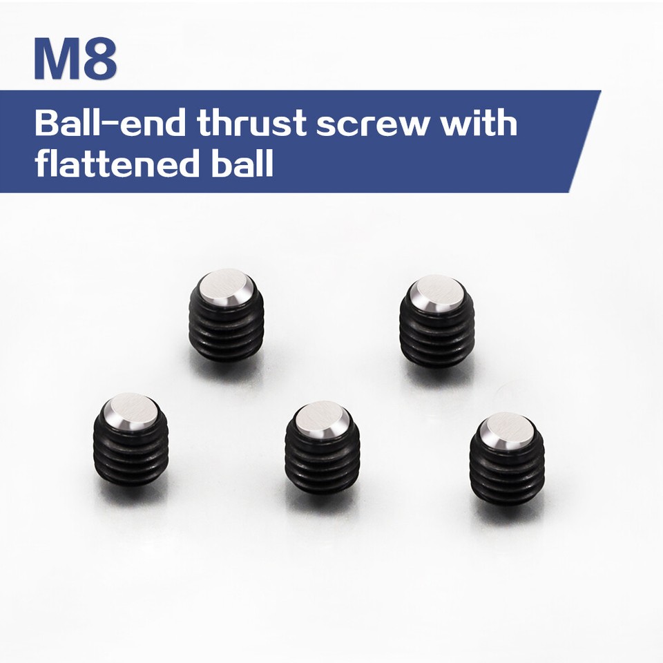 10 PCS M8 Ball-end Thrust Screw with Flattened Movable Ball | eBay