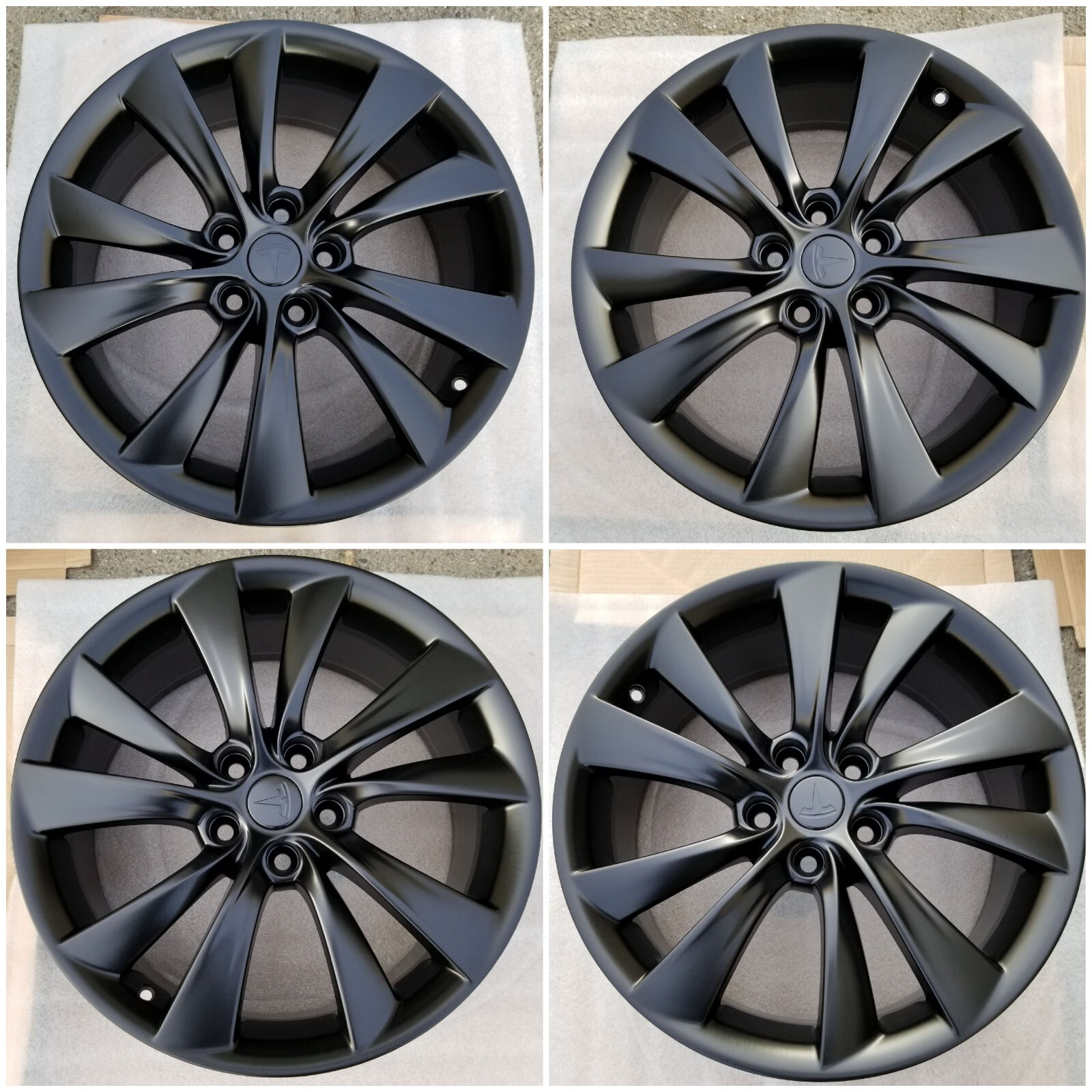 Original 19" Tesla OEM Model S Black Wheels Rims P90 70 D P85 75 60 ...