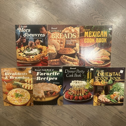 7 Vintage Sunset Cookbooks- Breads, Hors D'oeurves,Breakfast Brunch ...