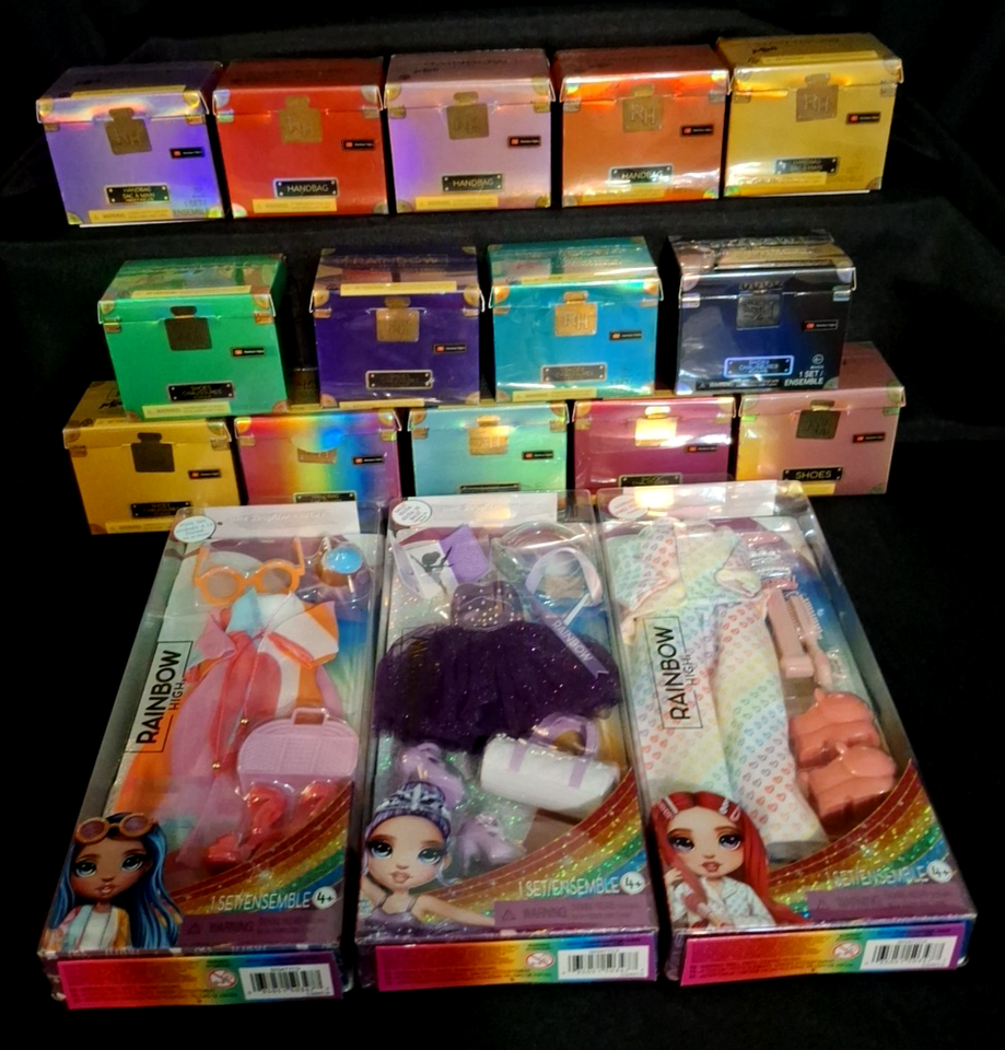 LOT Rainbow High Mini Accessories Studio Handbags Shoes BLIND BOX ...