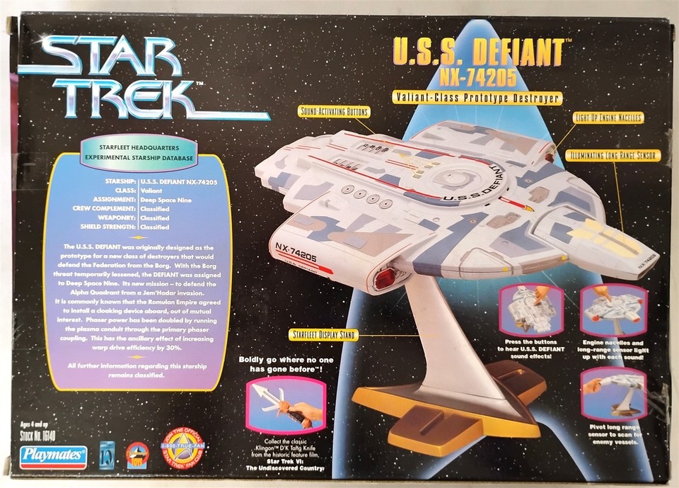 Vintage Star Trek U.S.S. Defiant Prototype Destroyer by Playmates Toys ...