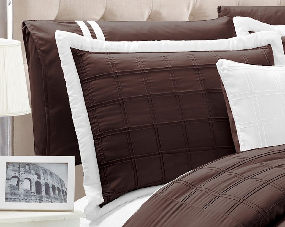 9 pc Pleated Microfiber Comforter Set Full, Queen, King and Cal King ...