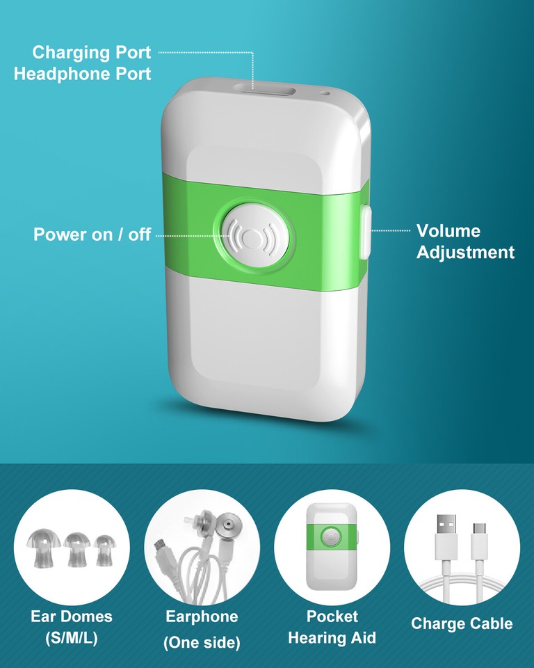 Pocket Hearing Aid Single Ear Hearing Device Booster Sound Amplifier ...